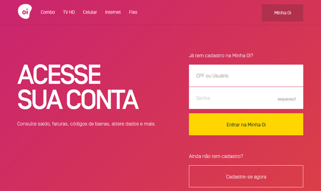 Minha Oi: 2ª Via de Conta, Fatura Completa e Autoatendimento